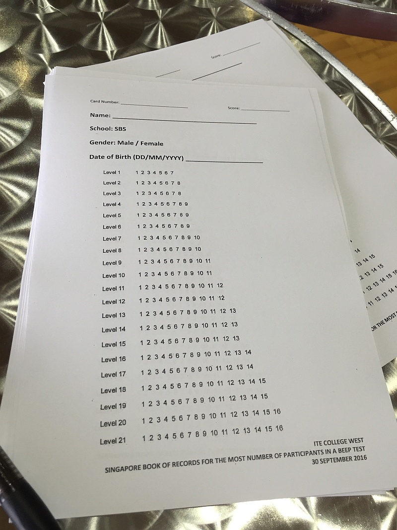 Most Number Of People Doing Beep Test Singapore Book Of Records