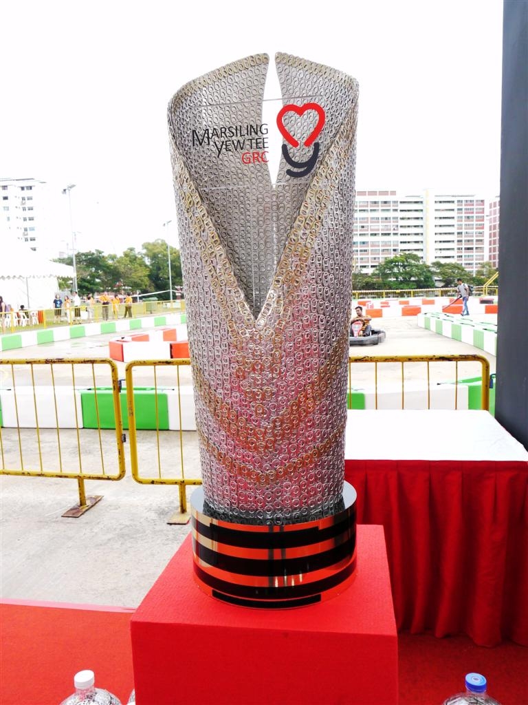 Largest Trophy Made Of Can Tabs | Singapore Book Of Records