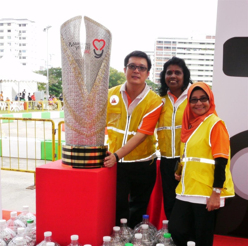 Largest Trophy Made Of Can Tabs | Singapore Book Of Records