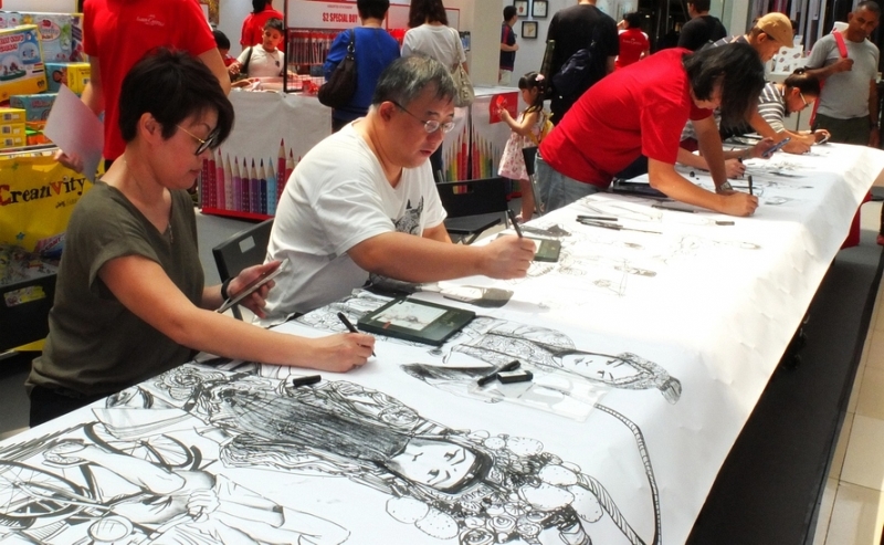 Longest Banner Of Human Figure Sketches | Singapore Book Of Records